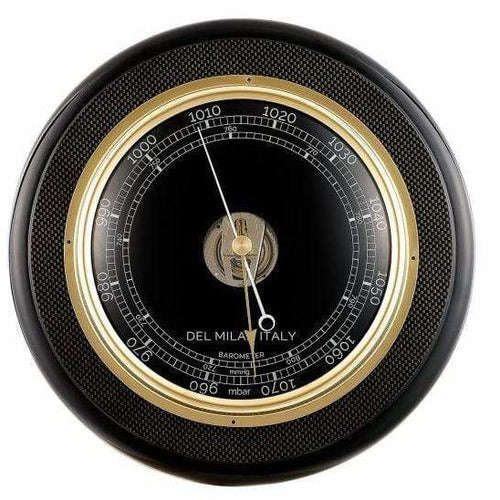 DEL MILAN ROUND BAROMETER, CARBON FIBER FINISH